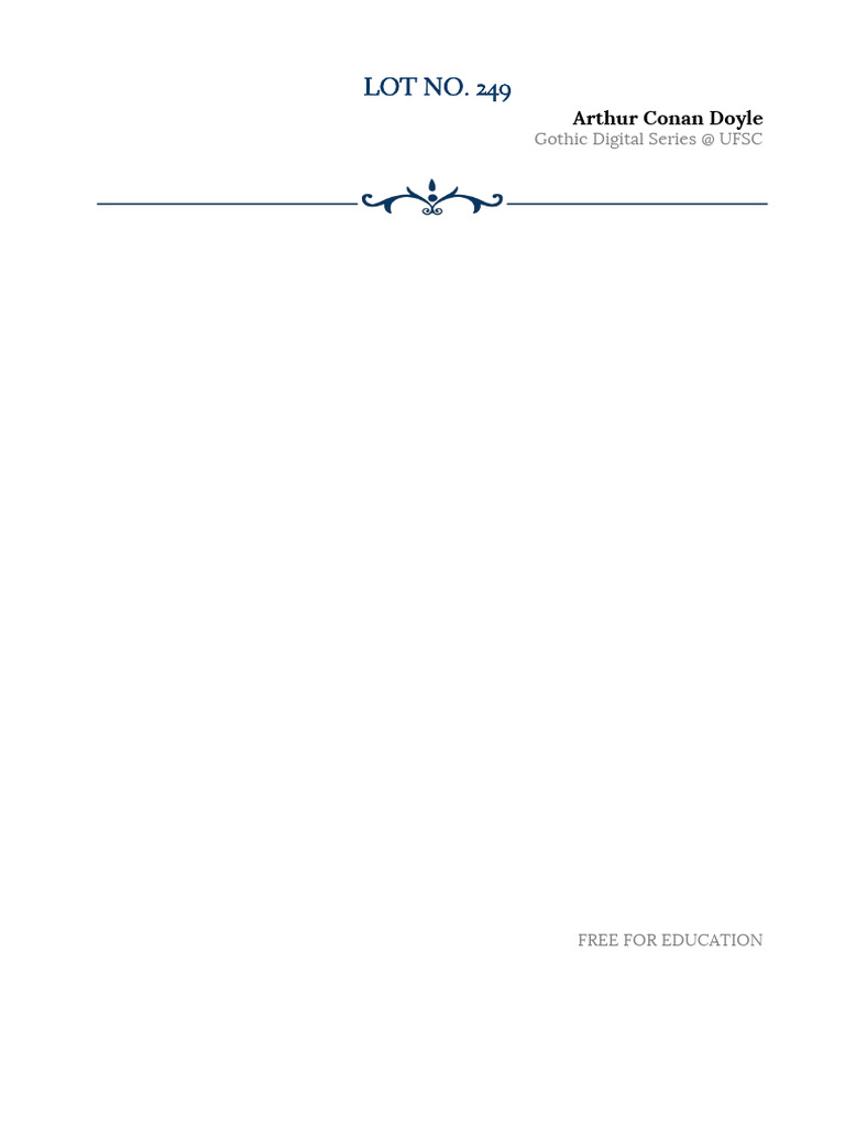 Arthur Conan Doyle - Lot No 249 | PDF