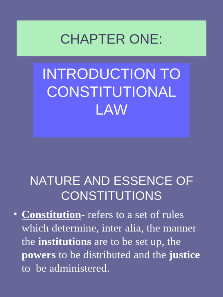 Introduction To Constitutional Law1 | PDF | Constitution | Legislature