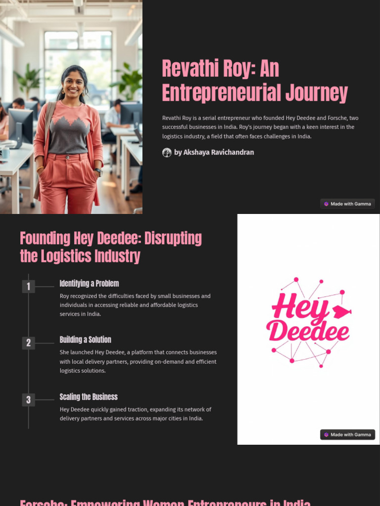 Revathi Roy An Entrepreneurial Journey | PDF