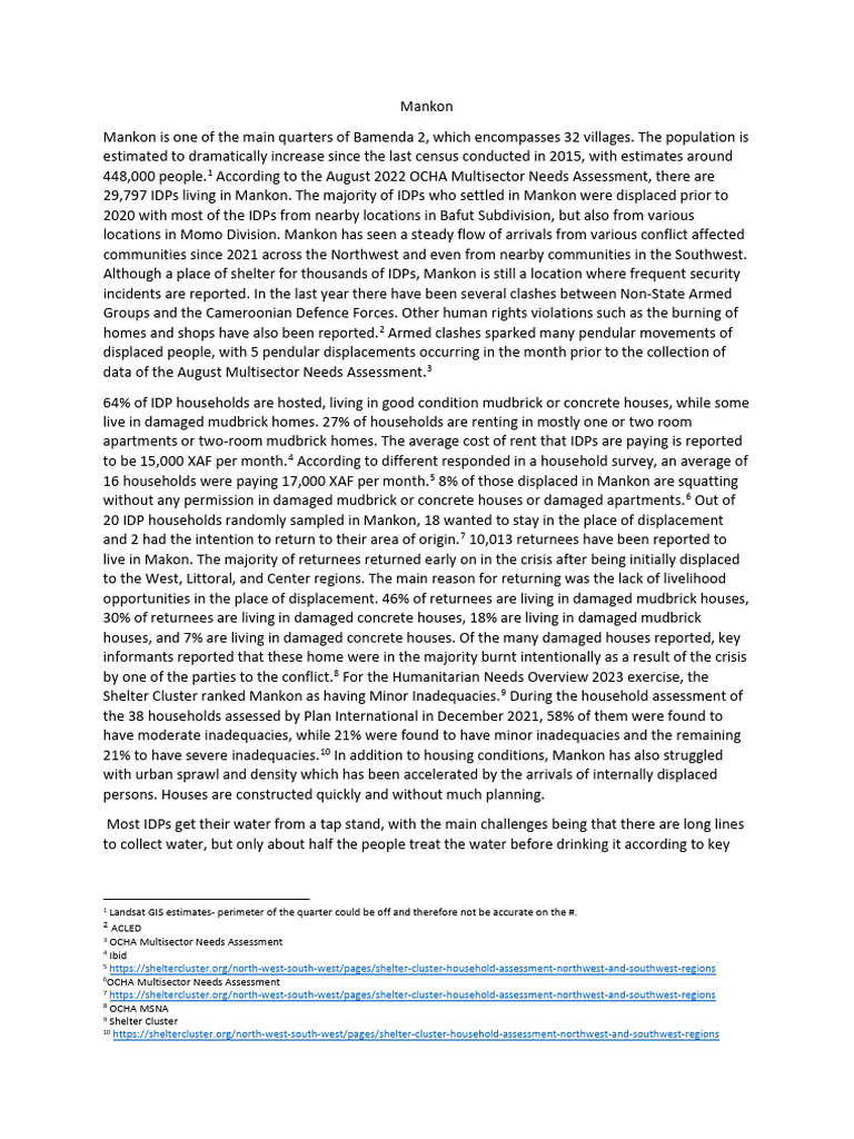 Mankon people | PDF | Latrine | Internally Displaced Person