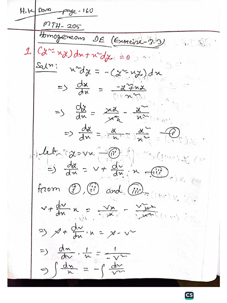 MTH-205(Homogenous de) H.K Dass | PDF