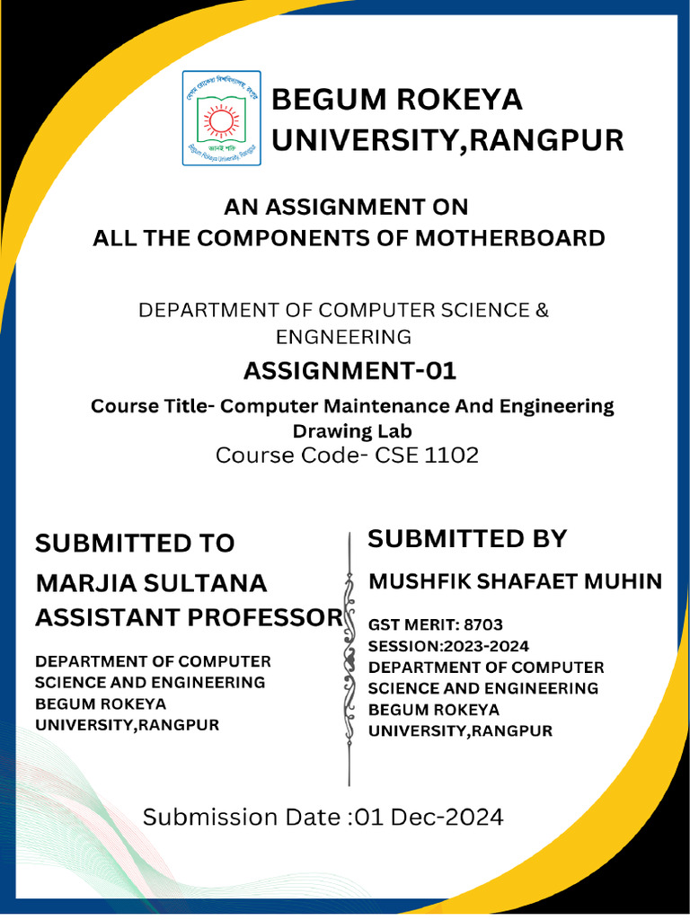 Assignment-1 (All The Component of Motherboard) | PDF | Usb | Random ...