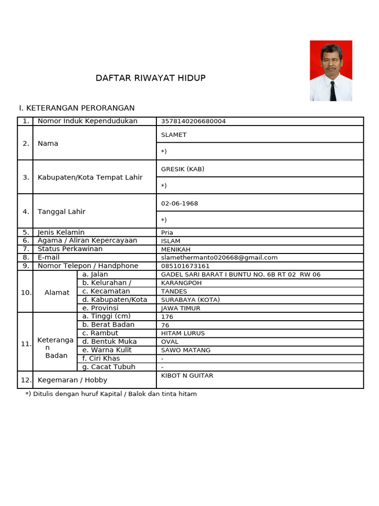 DRH Perorangan PPPK Word | PDF