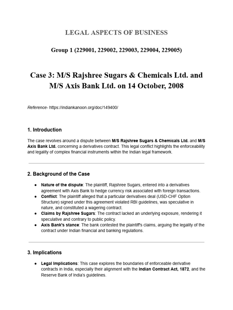 Case 3 | PDF | Derivative (Finance) | Regulatory Compliance