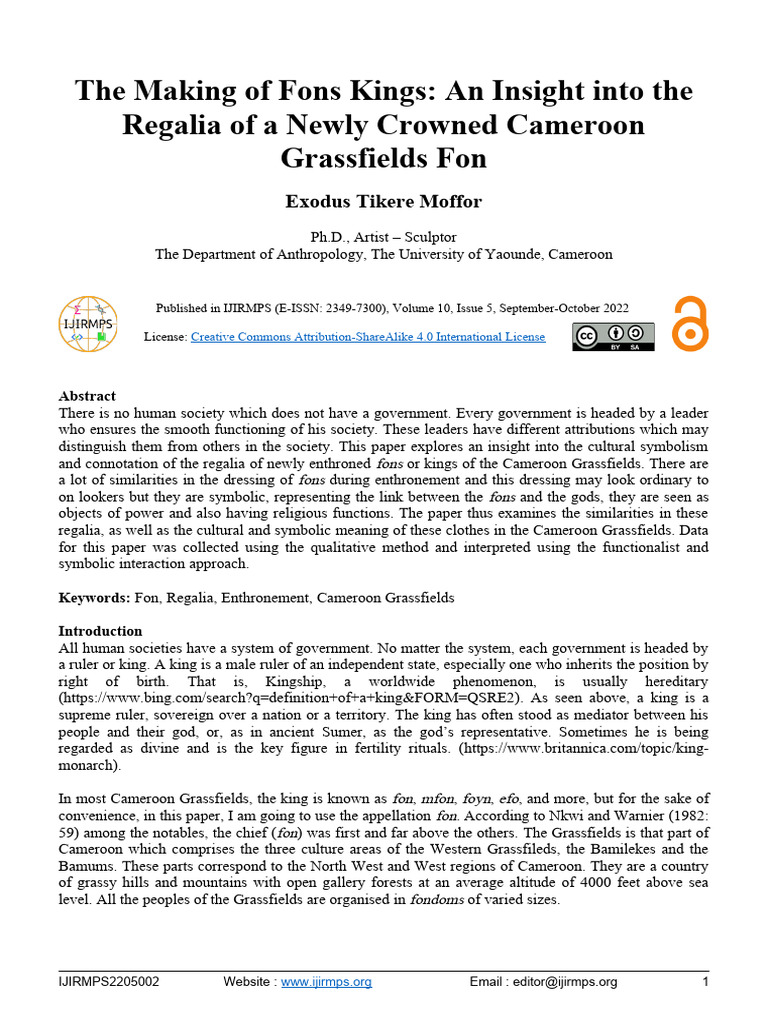 the making of kings in Cameroon | PDF