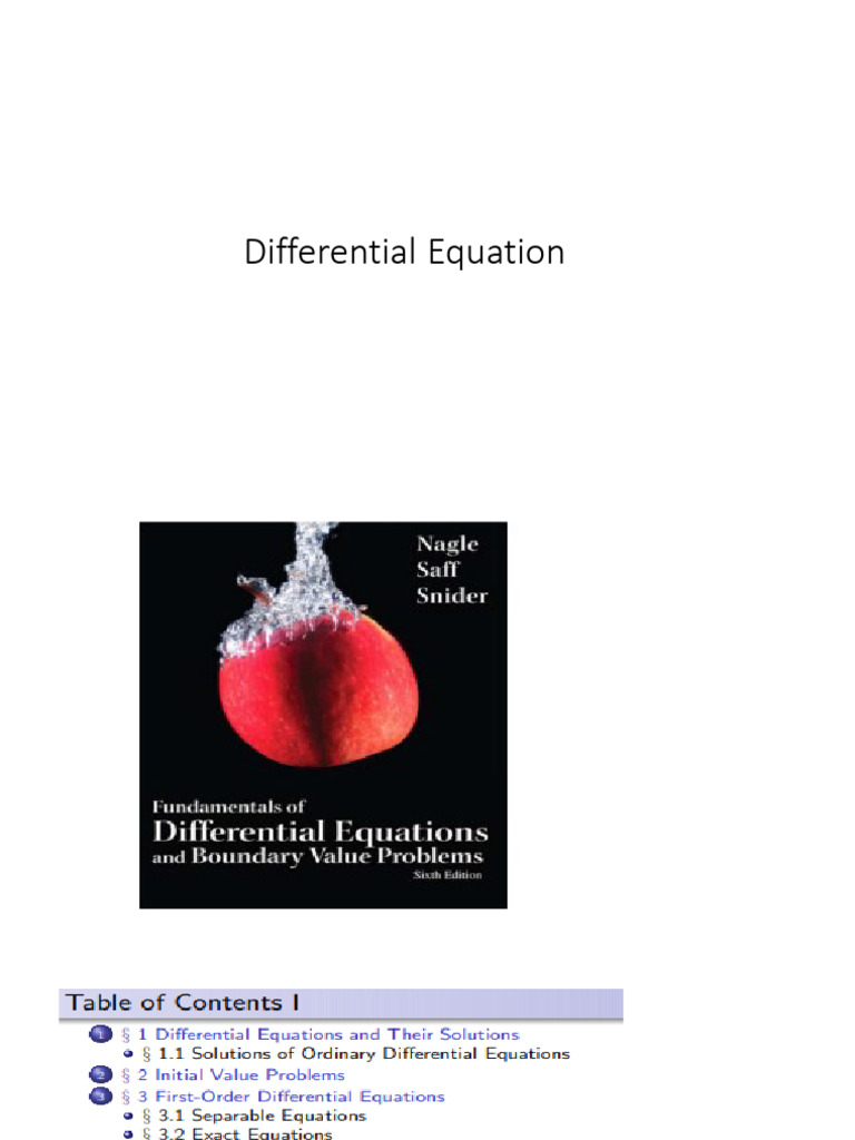 Differential Equation 1. Week | PDF