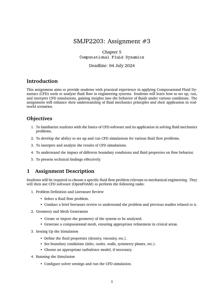 Assignment 3 | PDF | Computational Fluid Dynamics | Fluid Dynamics