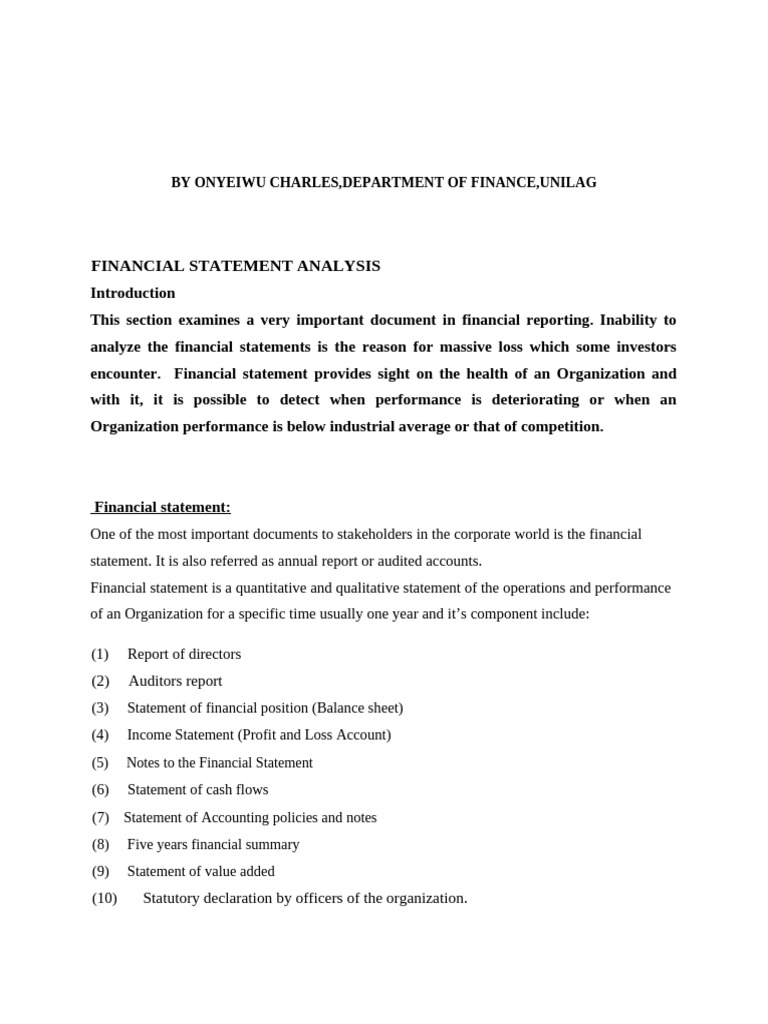 Financial Statement Analysis Guide | PDF | Dividend | Debt