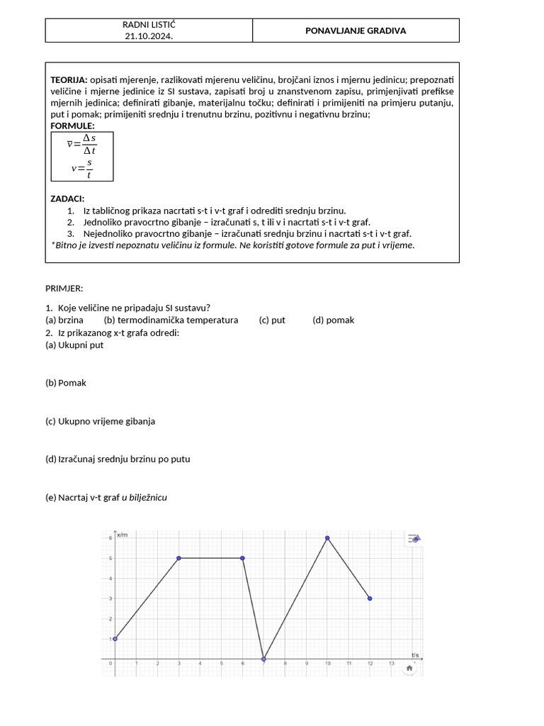 07 - Ponavljanje Gradiva | PDF