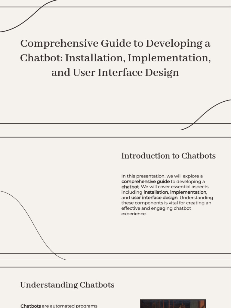 Slidesgo Comprehensive Guide to Developing a Chatbot Installation Implementation and User ...