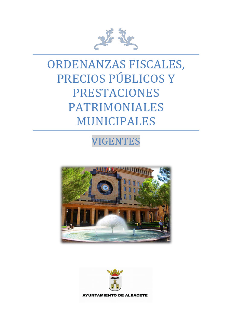 Ordenanzas y Precios Publicos Municipales | PDF | Fundación (sin fines ...