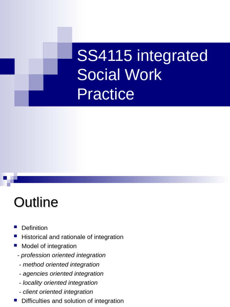Integrated Social Work Practice Overview Pdf Social Work Physical