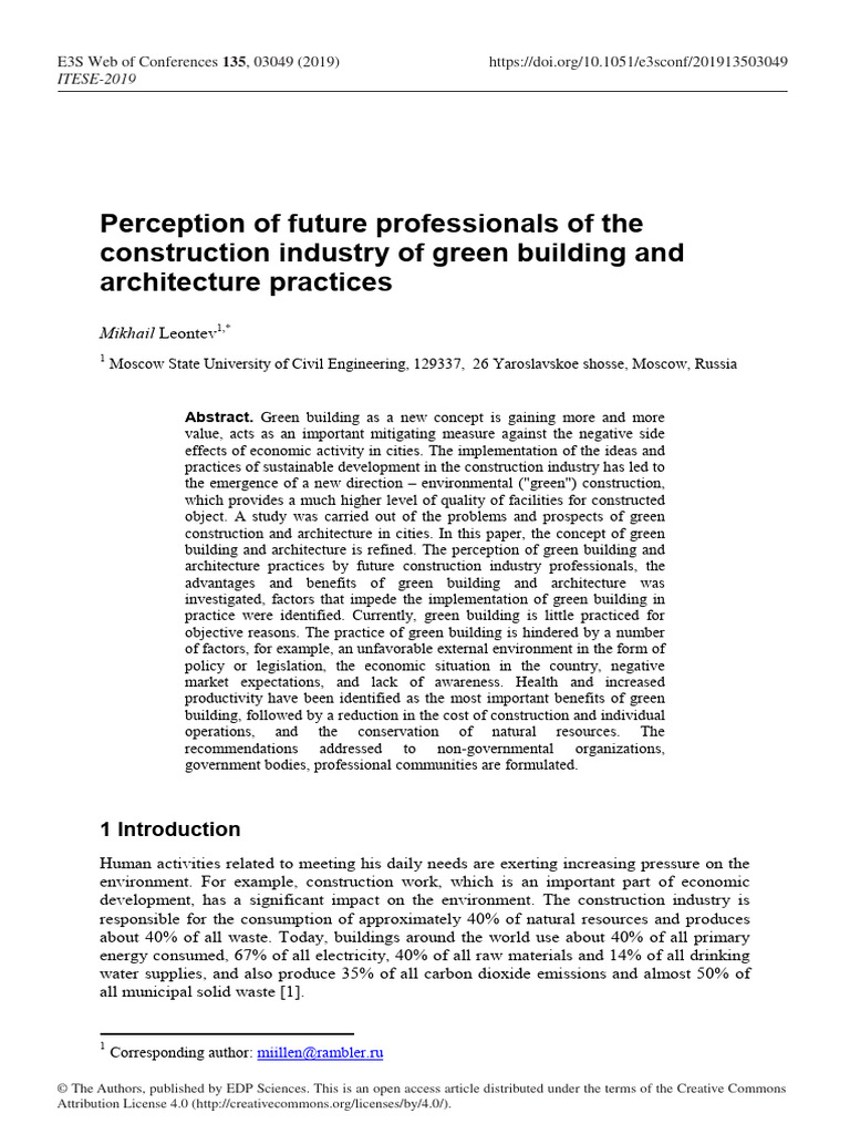 7) Perception of Future Professionals of The | PDF | Sustainability ...