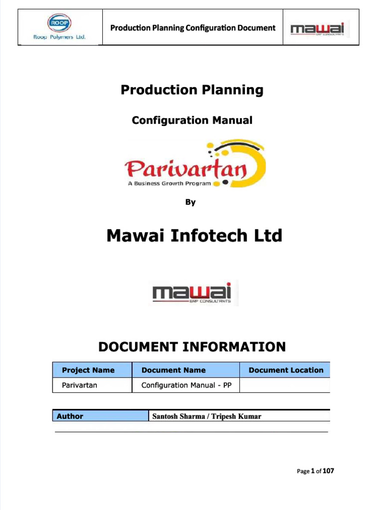 Sap PP Configuration Guide Rubber Plastic Industry | PDF | Computing | Software