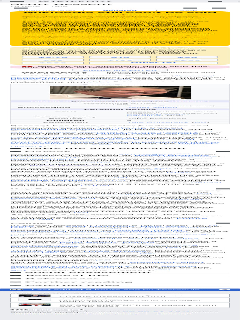 Scott Bessent - Wikipedia | PDF | Donald Trump | American Government
