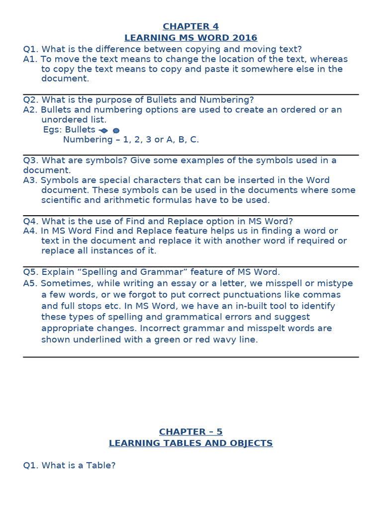 Class 4 Chapter 4 and 5 Q A Computers 2 | PDF