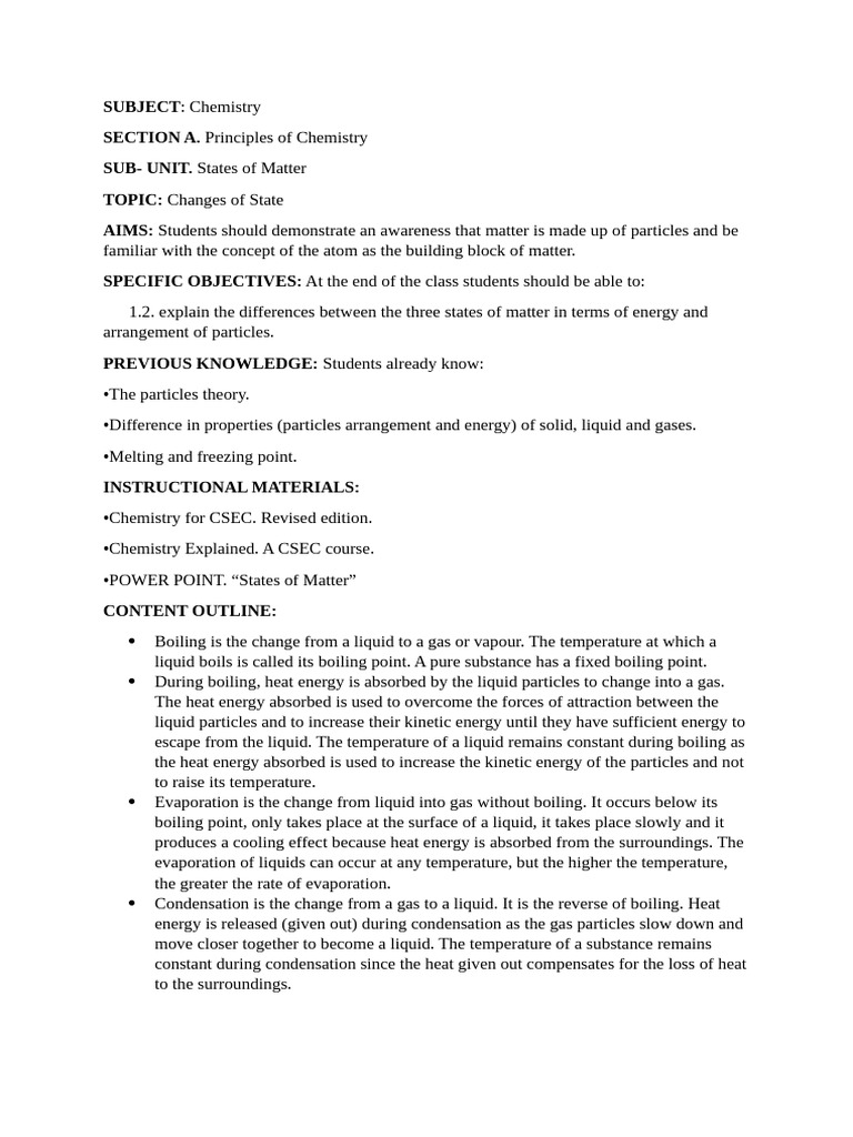 Week 4 Change of State-Heating and Cooling Curve 4TH Form | PDF ...