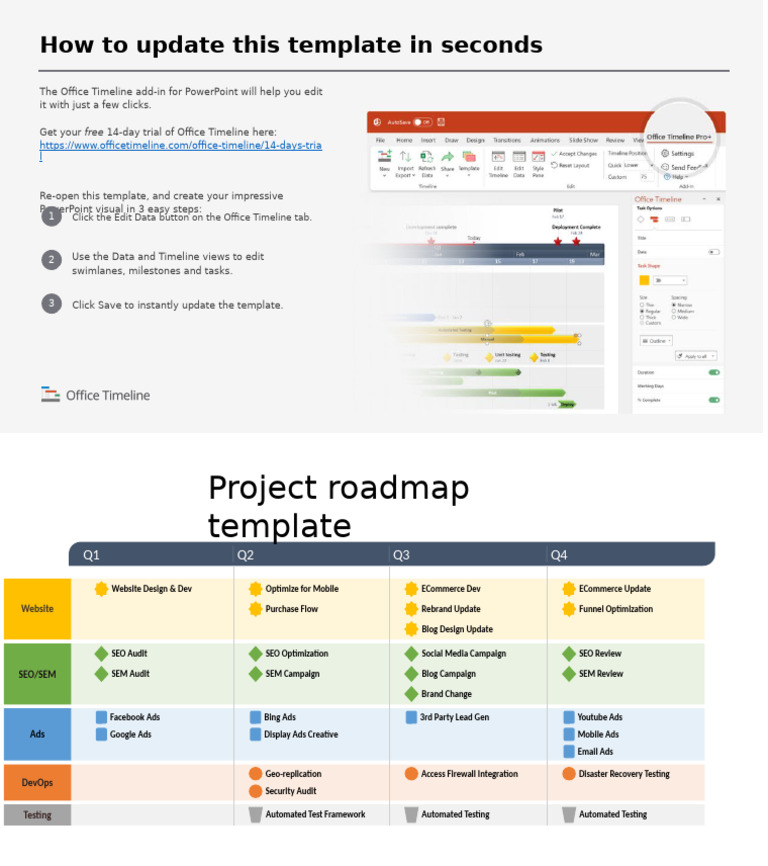 Project Roadmap Powerpoint Template | PDF