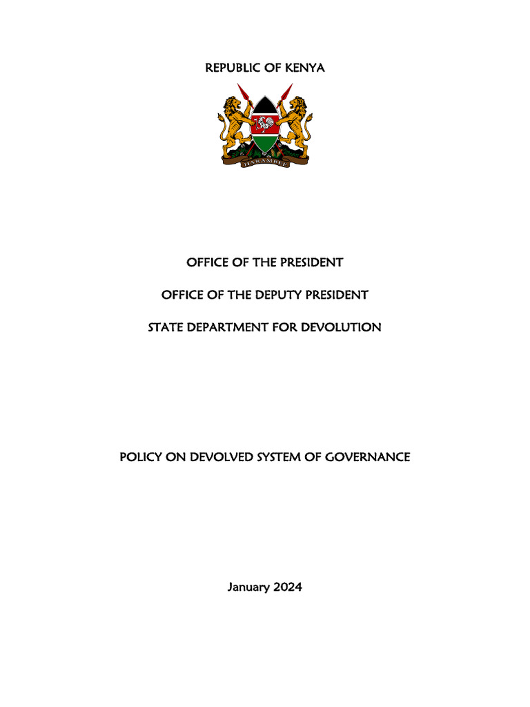Policy On Devolved System of Governance | PDF | Governance | Policy
