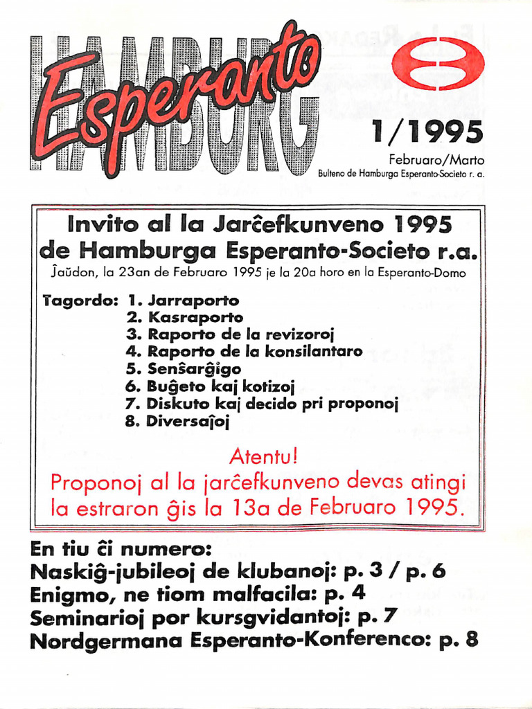 EsperantoHamburg 1995 n01 Feb-Mar | PDF