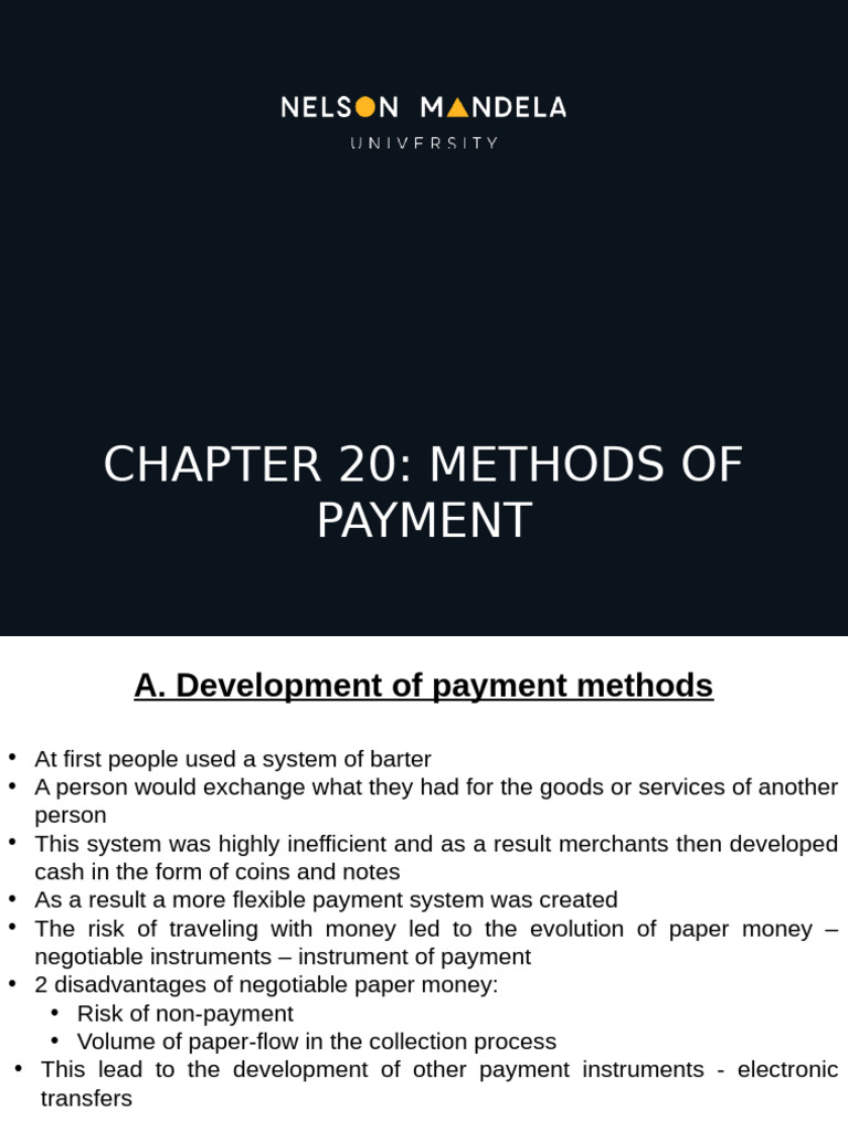 Chapter 20 - Methods of Payment Updated 2024 | PDF | Negotiable ...