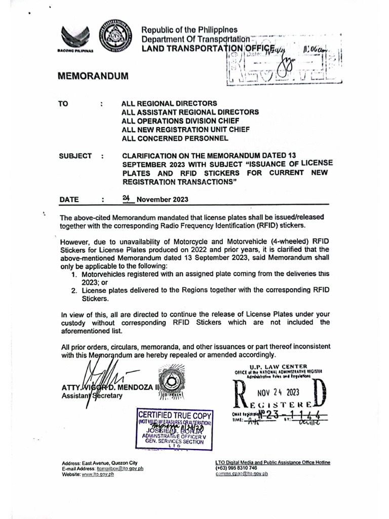 Memo 11242023-Plates PDF | PDF