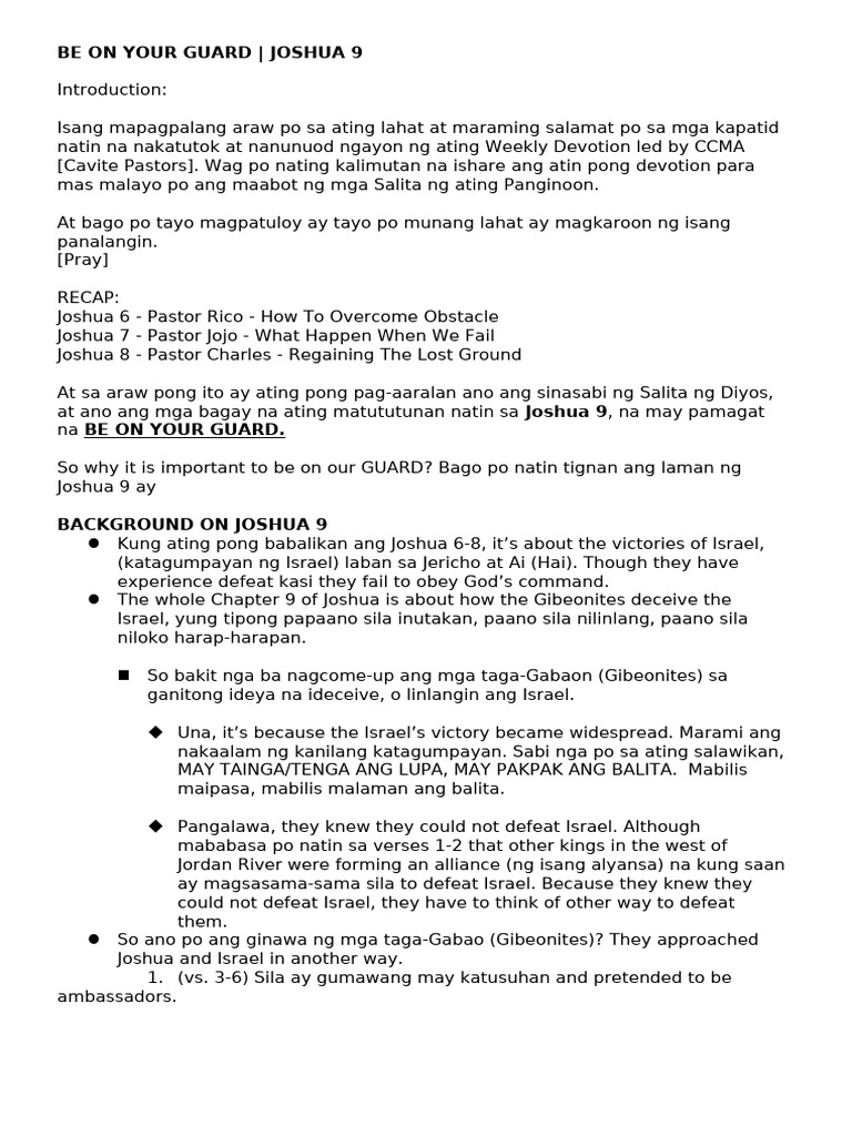 Be On Your Guard | PDF