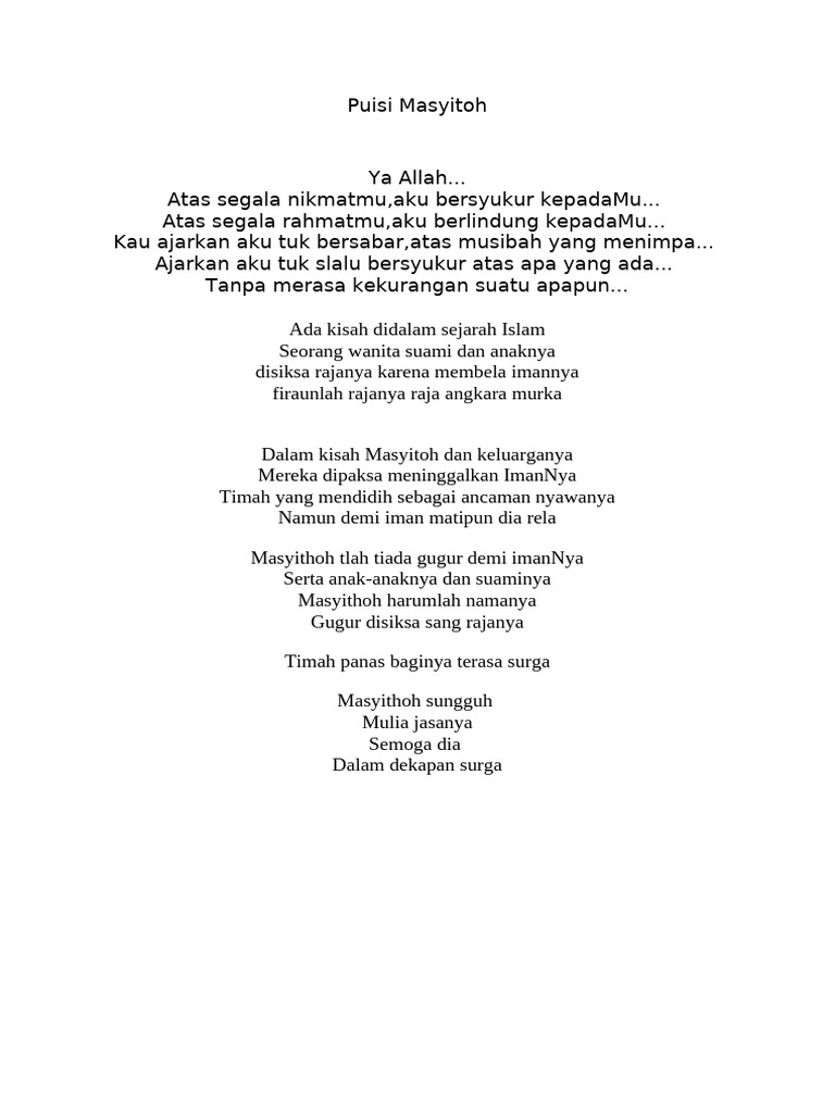 Puisi Masyitoh | PDF
