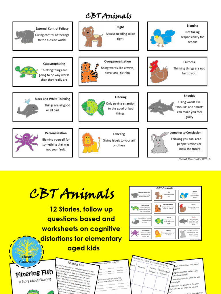 CBT Cognitive Distortion Animals | PDF | Thought | Cognitive Behavioral ...