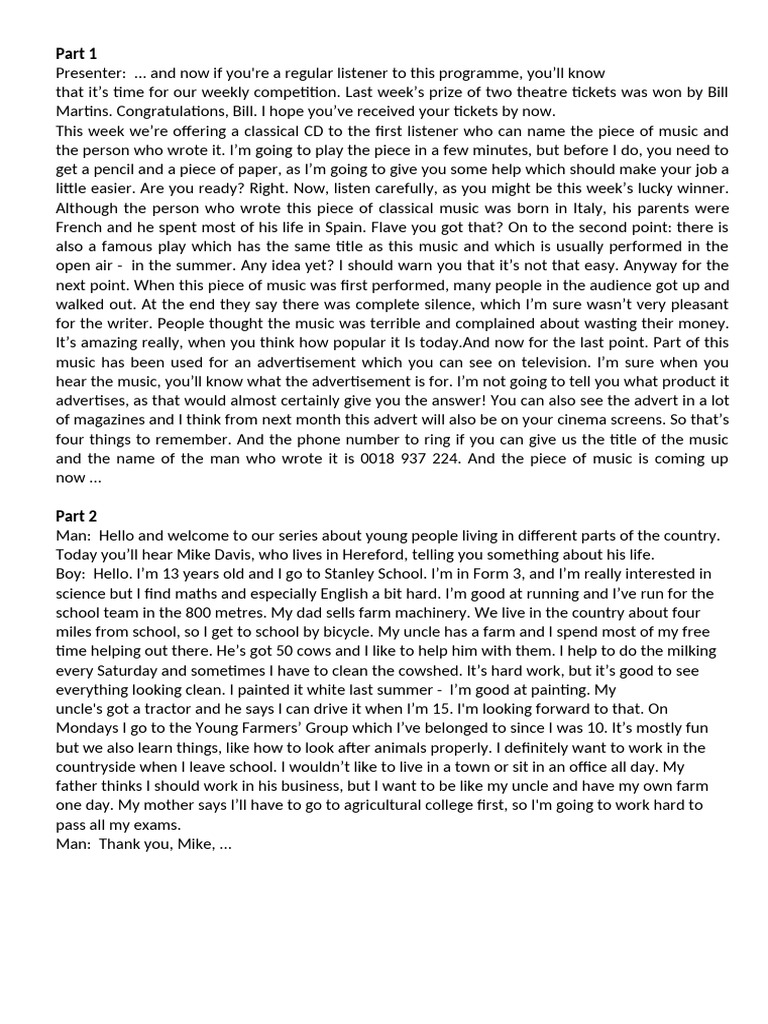 Audio Script 12 | PDF