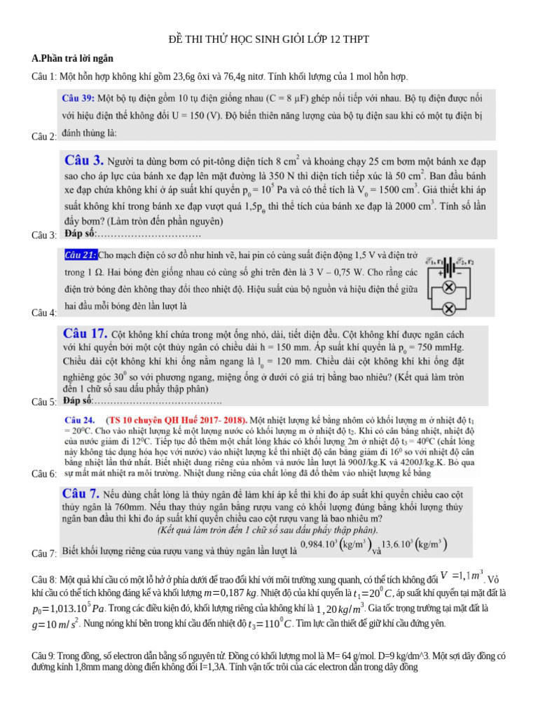 Đề hsg 12 | PDF