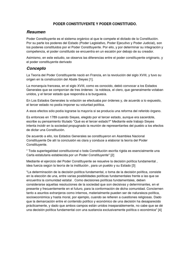 Poder Constituyente y Poder Constituido | PDF | Iniciativa | Constitución