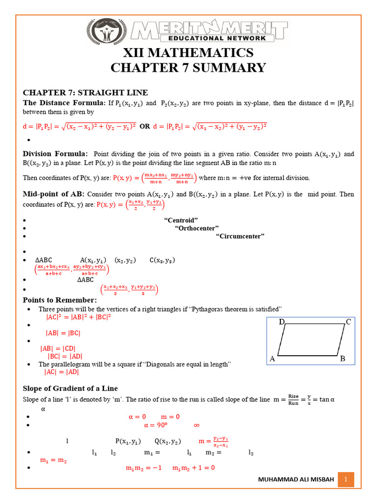 Chap 7 Notes | PDF | Triangle | Analytic Geometry
