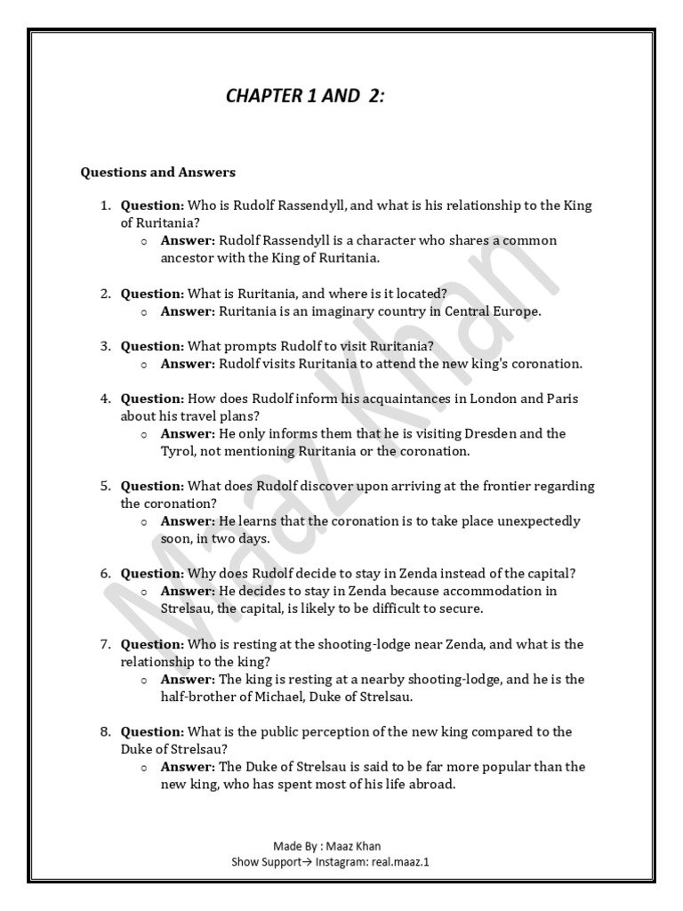 Eng Novel Summary Q A 1 | PDF