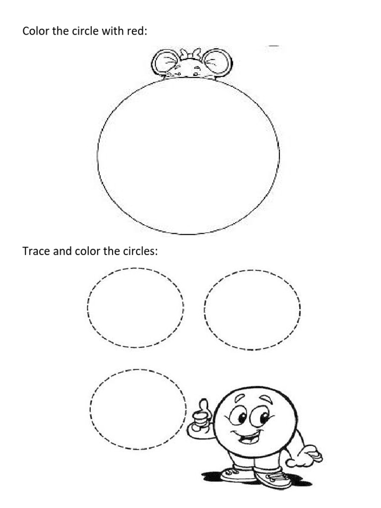 Color The Circle With Red | PDF
