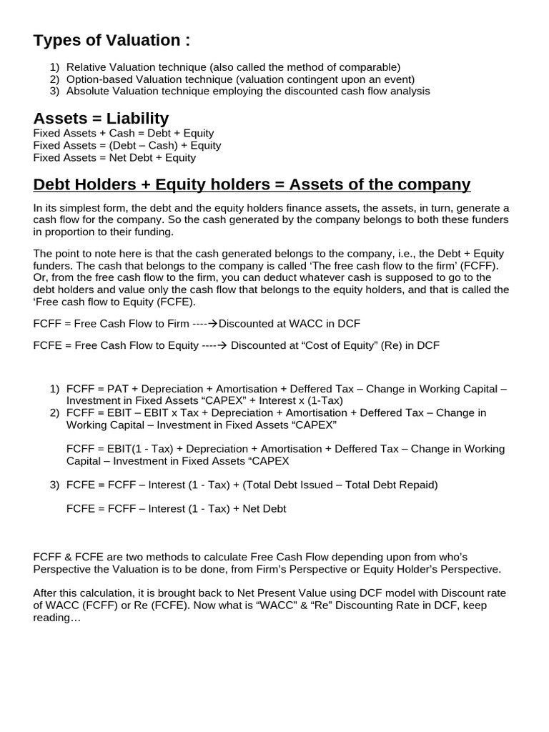 Valuation | PDF | Cost Of Capital | Free Cash Flow