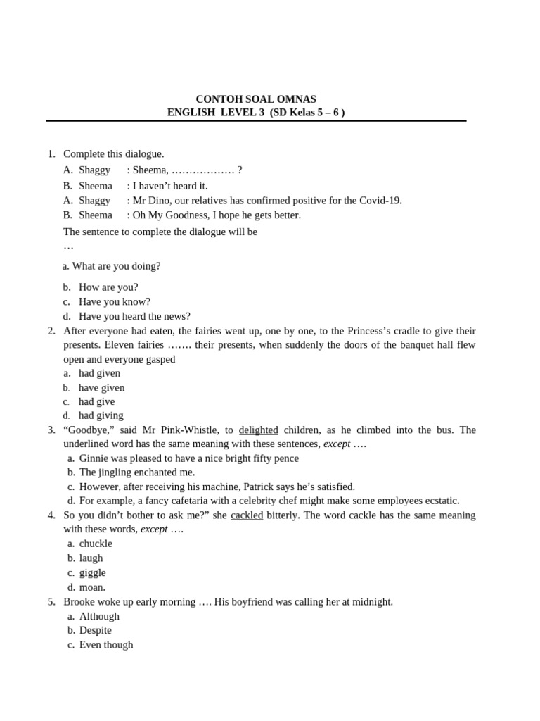 English Level 3 (Kelas 5 - 6) | PDF | Moldova