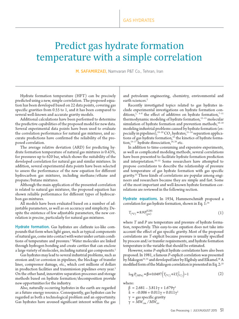 Predicting Hydrate Formation in Gas | PDF | Gases | Atmosphere