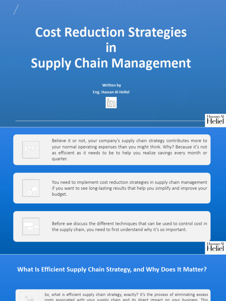 Cost Reduction | PDF | Inventory | Supply Chain