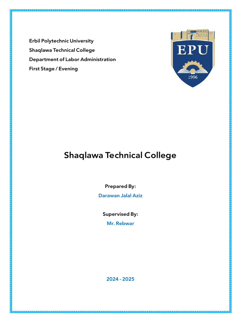 Shaqlawa Technical College Overview 2024-2025 | PDF