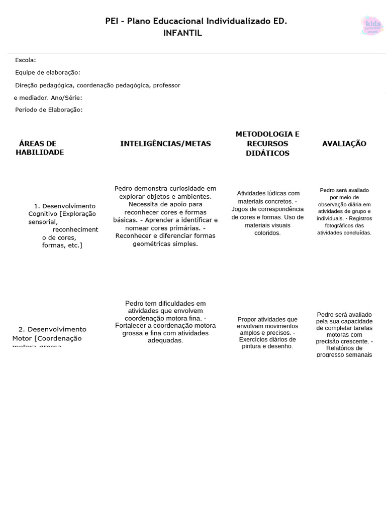 PEI - PDI 2024 | PDF | Pedagogia | Emoções