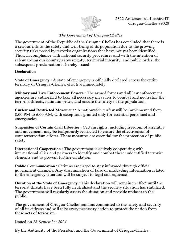 Declaration by Criugua-Chelles Gov PDF | PDF