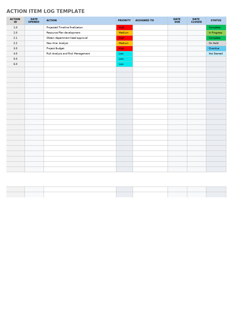 Action Item Log | PDF