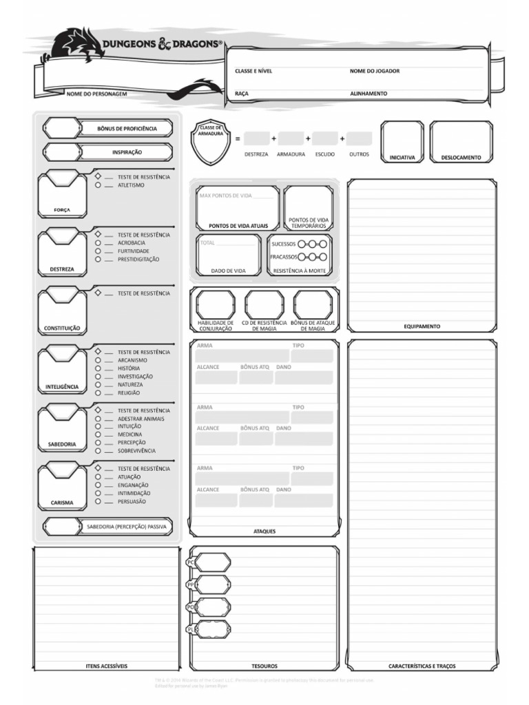 Ficha de Personagem pg1 | PDF