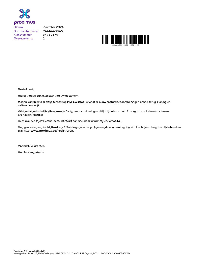 7 Oktober 2024 34752579 1: Datum Documentnummer Klantnummer ...