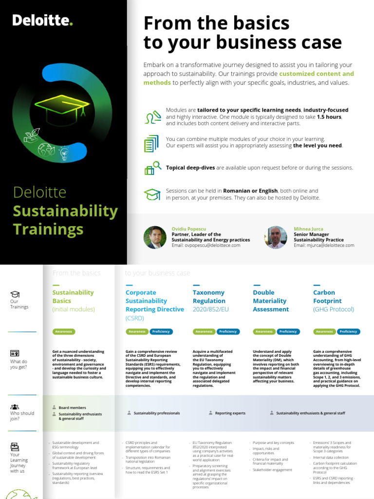 Deloitte Sustainability Trainings Brochure | PDF | Economy And The ...