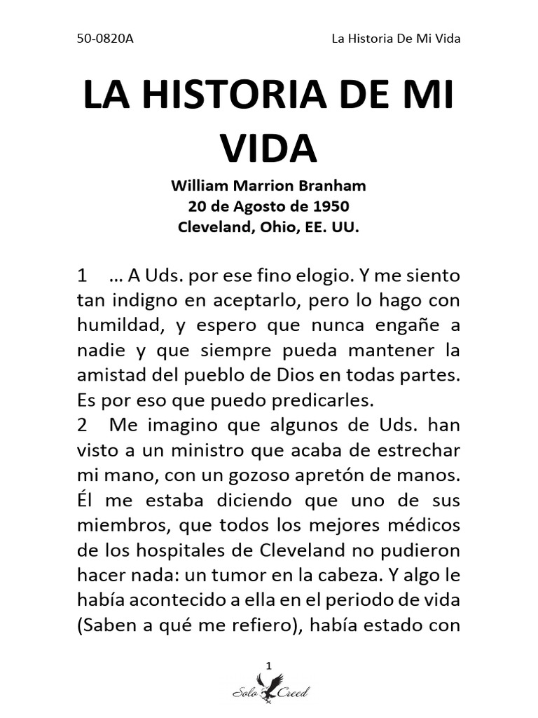 50-0820a La Historia de Mi Vida Hub | PDF | Panes | Jesús