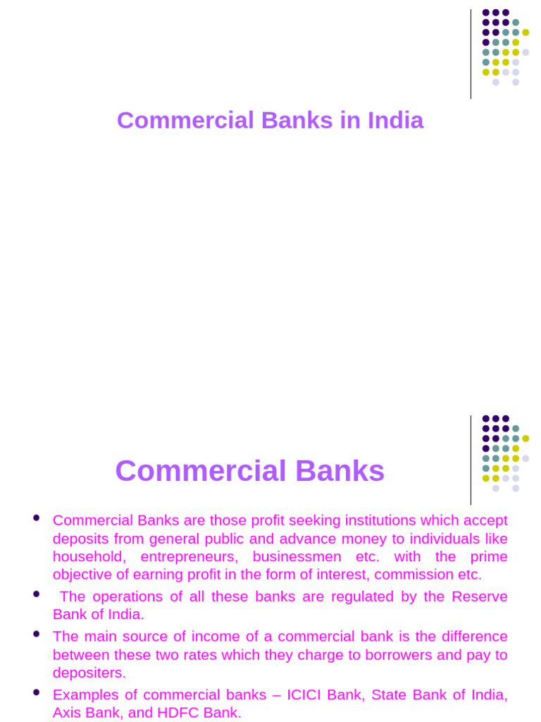 Commercial Banks in India | PDF | Banks | Reserve Bank Of India