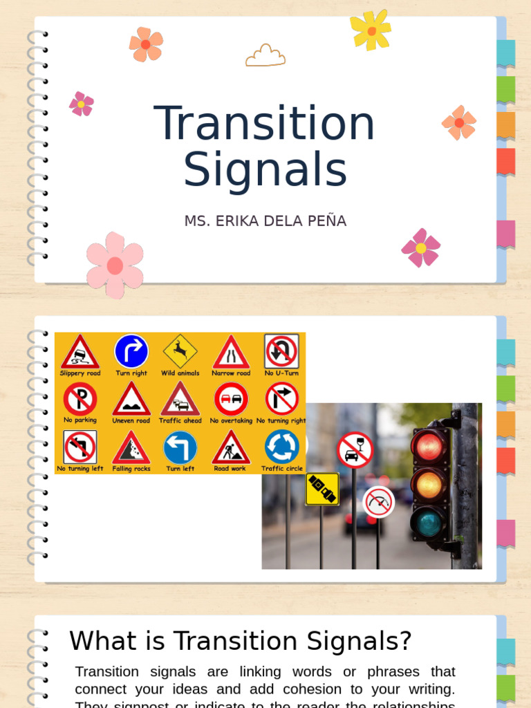 Transition Signals | PDF | Sentence (Linguistics) | Linguistics