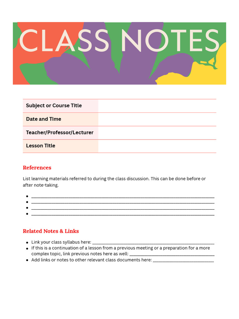 Class Notes Template | PDF | Cognitive Psychology | Human Communication Class Notes Template | PDF | Cognitive Psychology | Human Communication